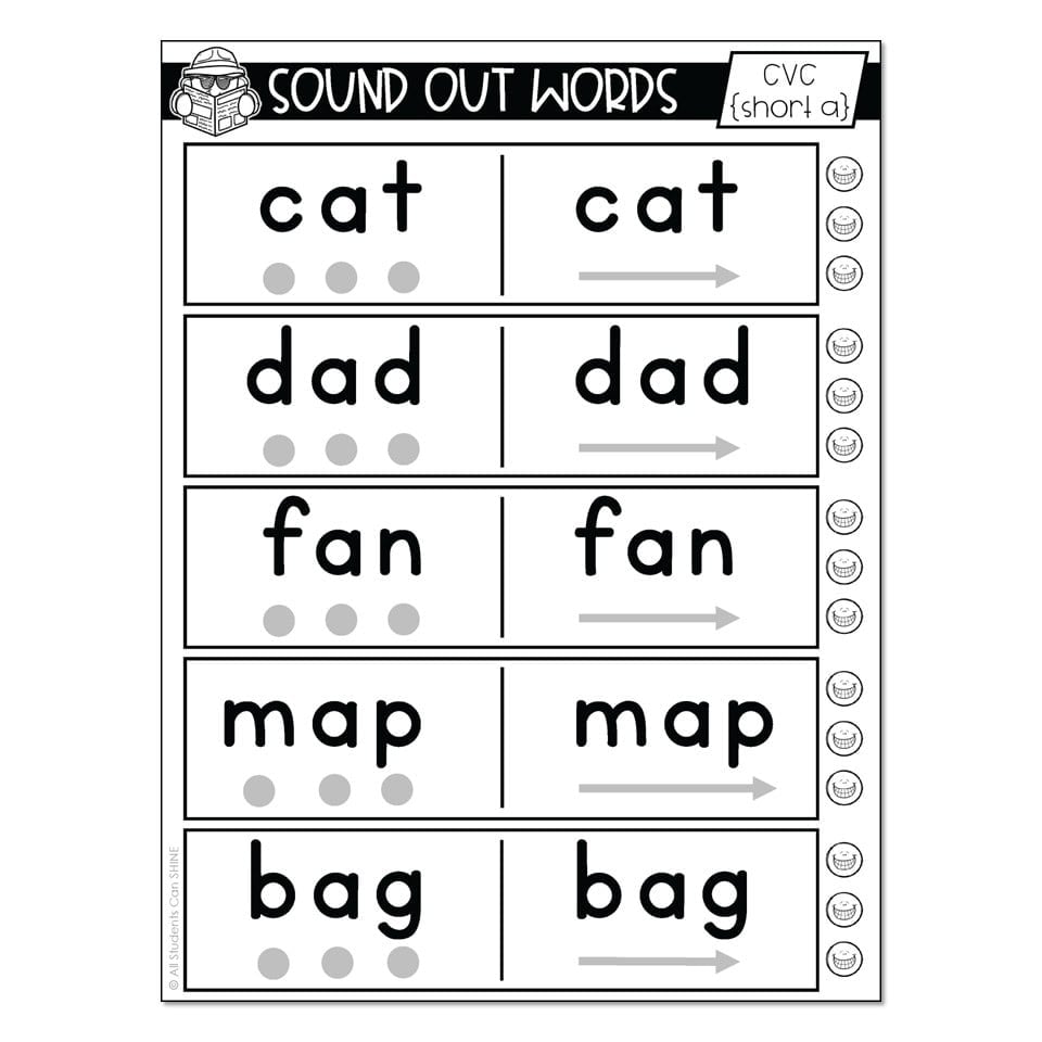 Reading Intervention - Sound Recognition - CVC Short A - Lucky Little ...