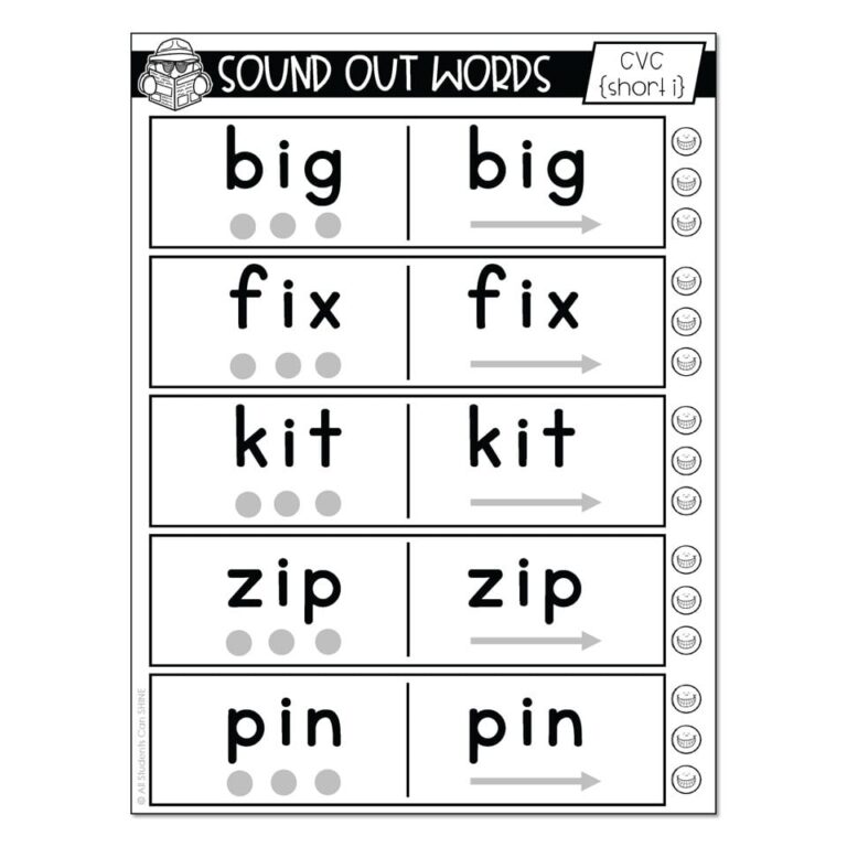 Reading Intervention - Sound Recognition - CVC Short I - Lucky Little ...