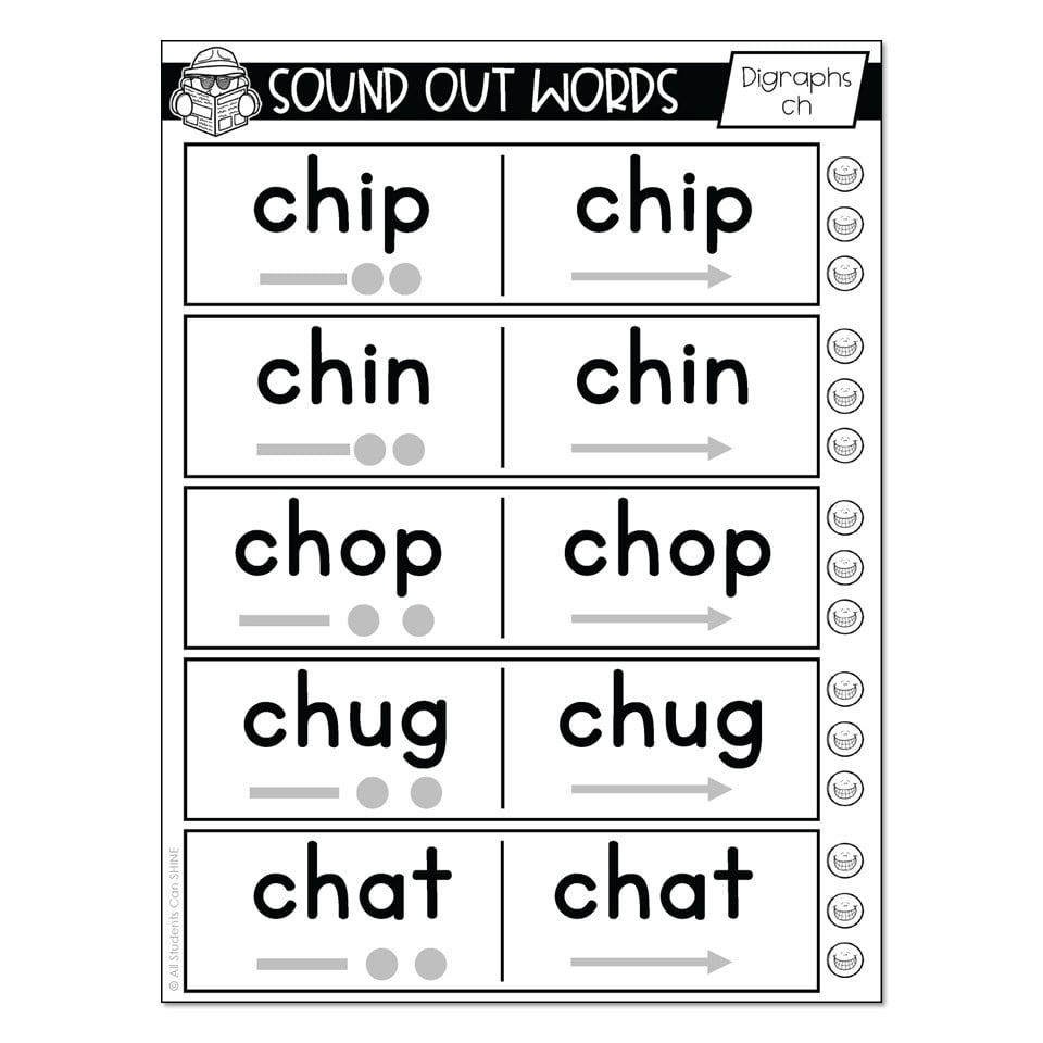 Reading Intervention - Sound Recognition - Digraphs - CH - Lucky Little ...