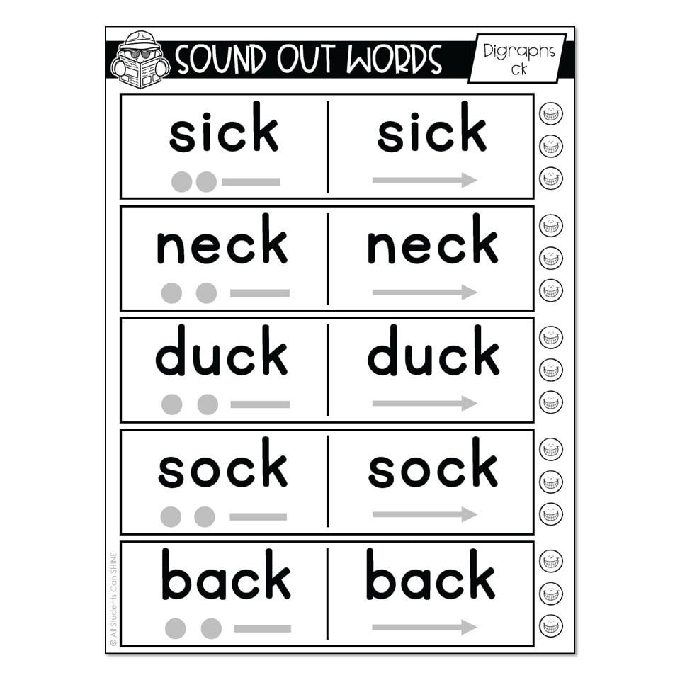 Reading Intervention - Sound Recognition - Digraphs - CK - Lucky Little ...
