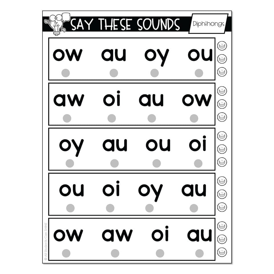 Reading Intervention - Sound Recognition - Diphthongs - Lucky Little ...