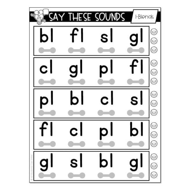 Reading Intervention - Sound Recognition - L Blends - Lucky Little Learners