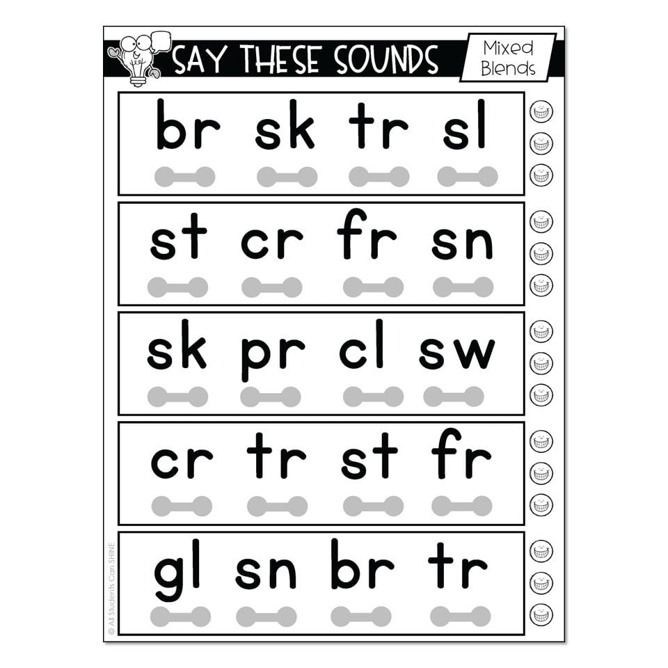 Reading Intervention - Sound Recognition - Mixed Blends - Lucky Little ...