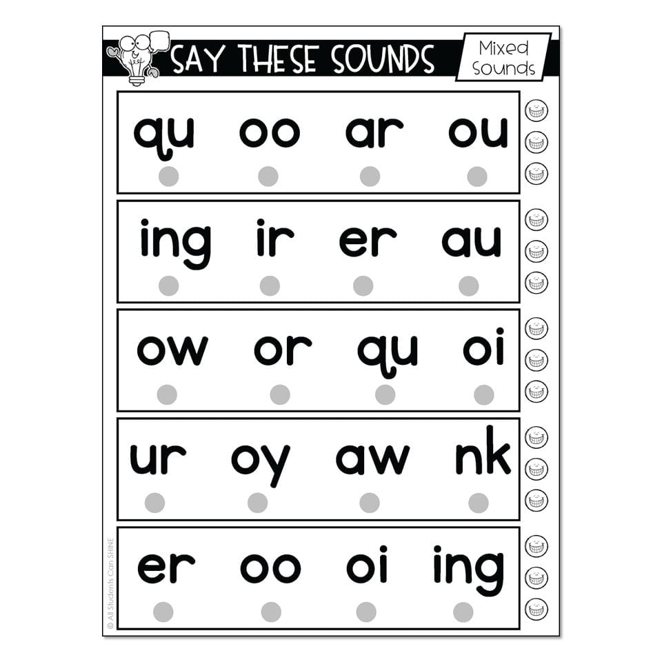 Reading Intervention - Sound Recognition - Mixed Sounds - Lucky Little ...