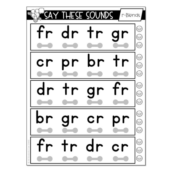 Reading Intervention - Sound Recognition - R Blends - Lucky Little Learners