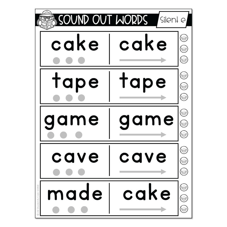 Reading Intervention - Sound Recognition - Silent E - Lucky Little Learners