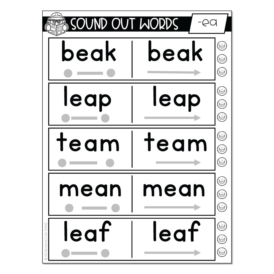 Reading Intervention - Sound Recognition - Vowel Teams - EA - Lucky ...