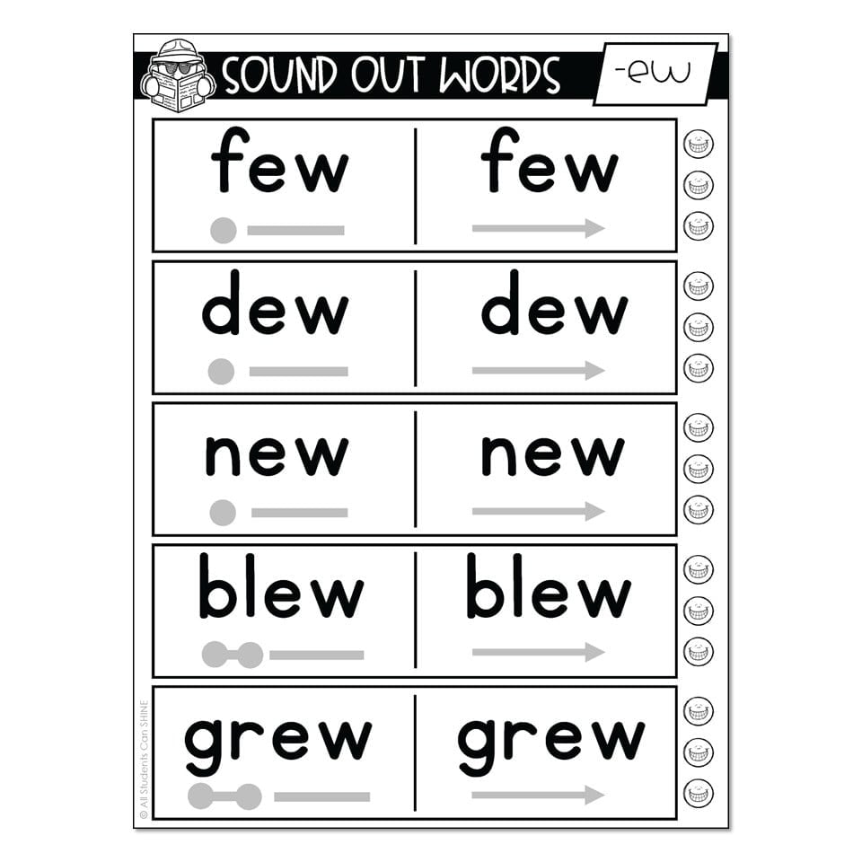 Reading Intervention - Sound Recognition - Vowel Teams - EW - Lucky ...