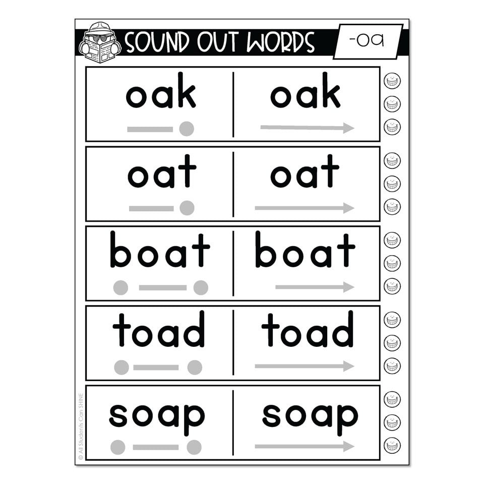 Reading Intervention - Sound Recognition - Vowel Teams - OA - Lucky ...