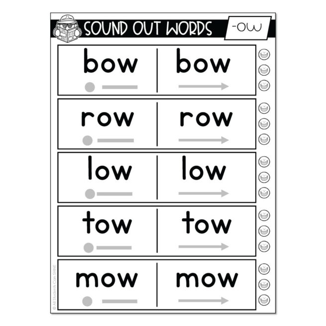 Reading Intervention - Sound Recognition - Vowel Teams - OW - Lucky ...