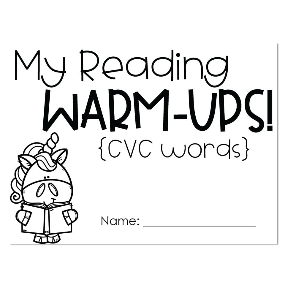 Reading Warm-Ups - CVC Words - Cover Page - Lucky Little Learners