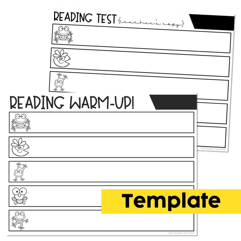 Reading Warm-Ups - CVC Words - Template - Lucky Little Learners