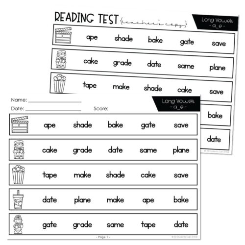 Reading Warm-Ups - Long and R-Controlled Vowels - Assessment Pages ...