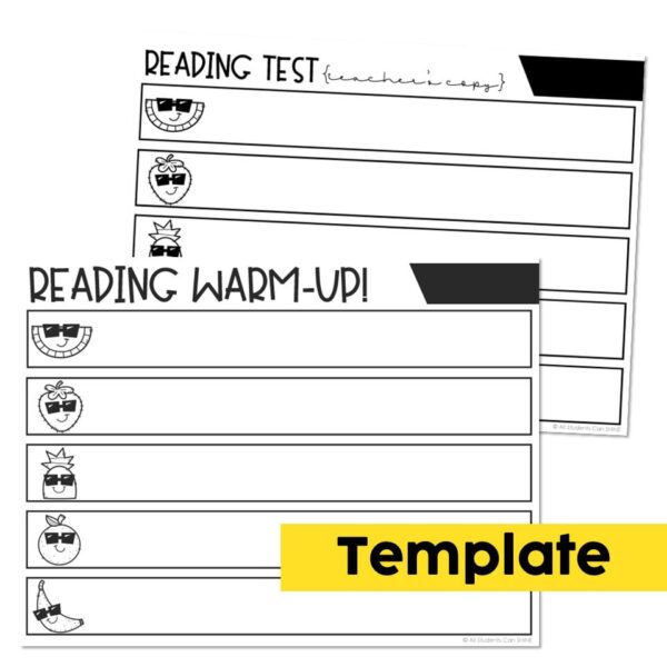 Reading Warm-Ups - Phonics - Template - Lucky Little Learners