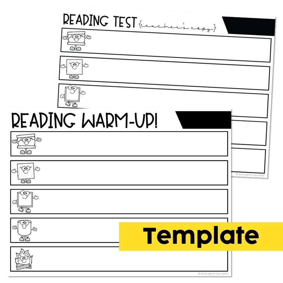 Reading Warm-Ups - Short Vowel Word Families - Template - Lucky Little ...