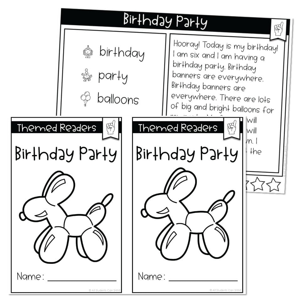 Themed Readers - Birthday Party - Lucky Little Learners