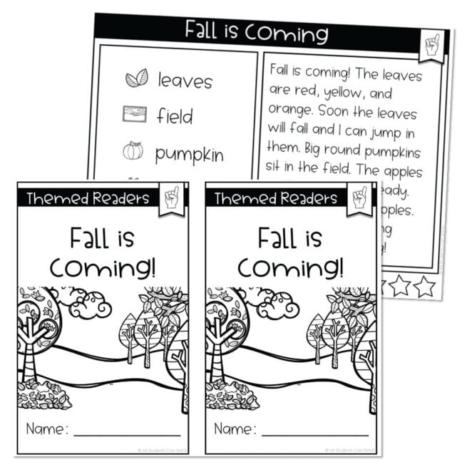 Themed Readers - Fall is Coming - Lucky Little Learners