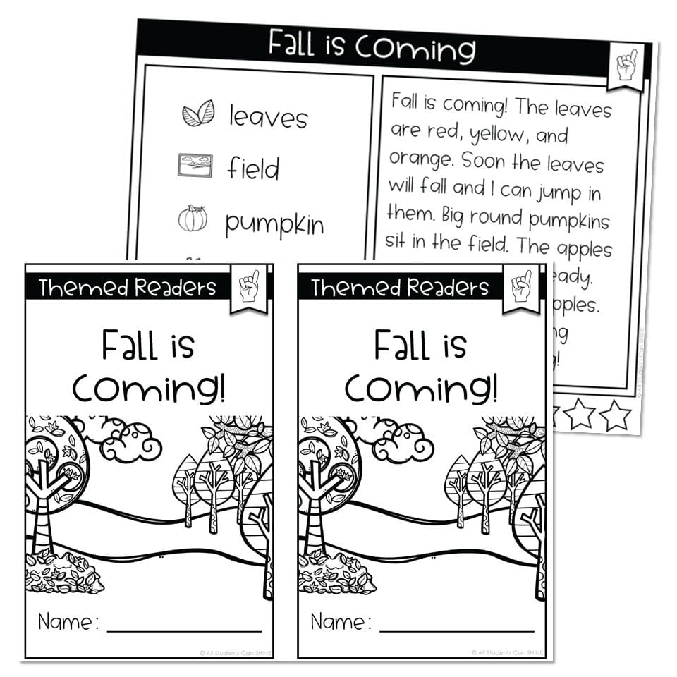 Themed Readers - Fall is Coming - Lucky Little Learners