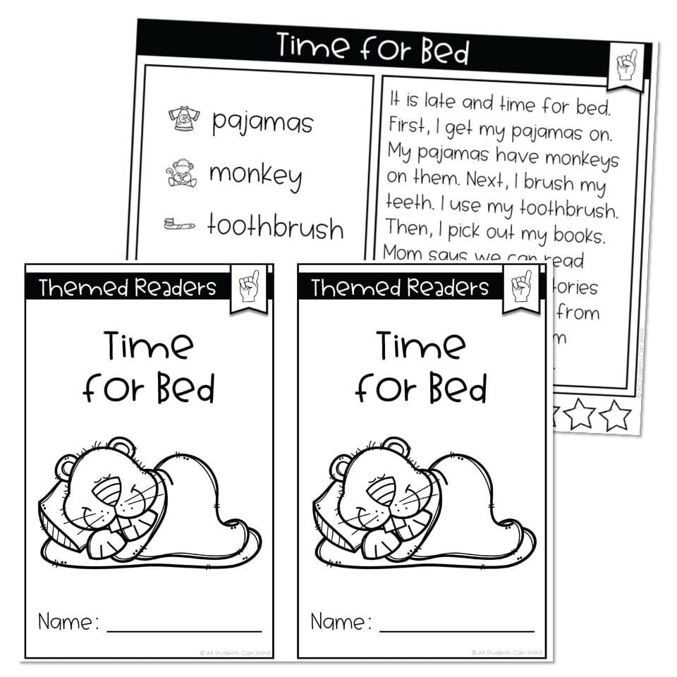 Themed Readers - Time for Bed - Lucky Little Learners