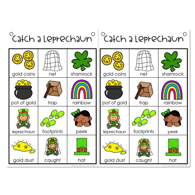 Themed Vocabulary Word Lists - Catch a Leprechaun - Lucky Little Learners