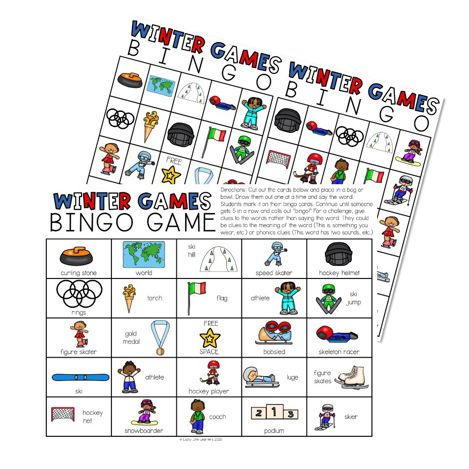 Winter Games - Bingo - Lucky Little Learners