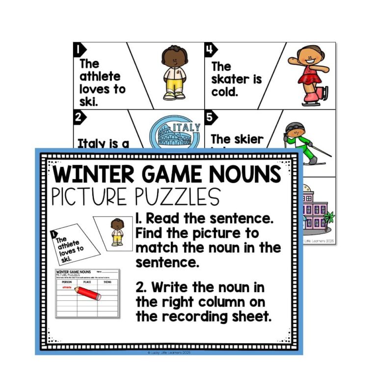 Winter Games - Nouns - Lucky Little Learners