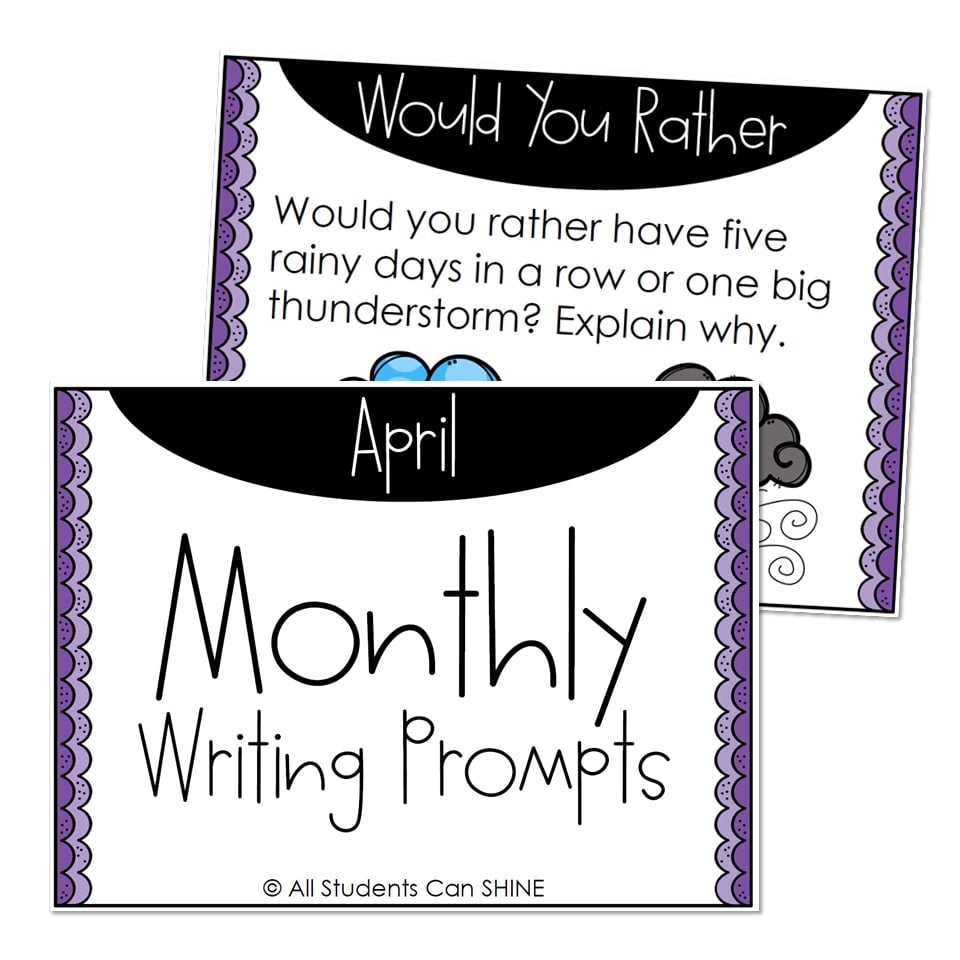 Writing Prompts - April - Lucky Little Learners