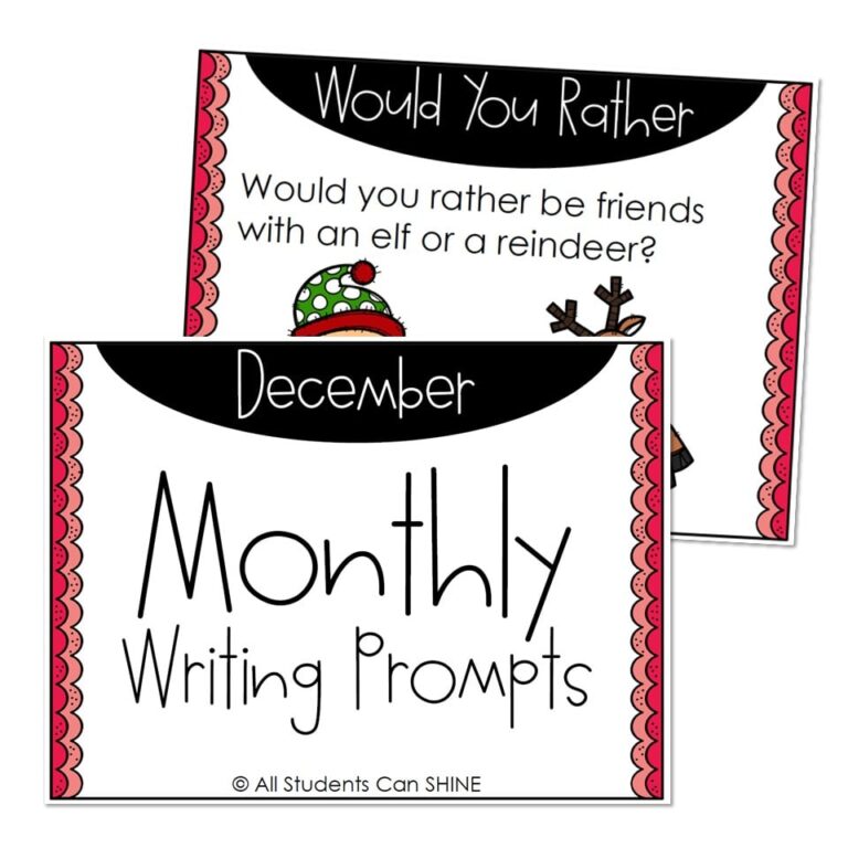 Writing Prompts - December - Lucky Little Learners