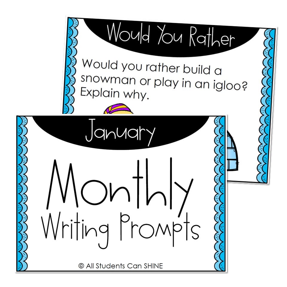 Writing Prompts - January - Lucky Little Learners