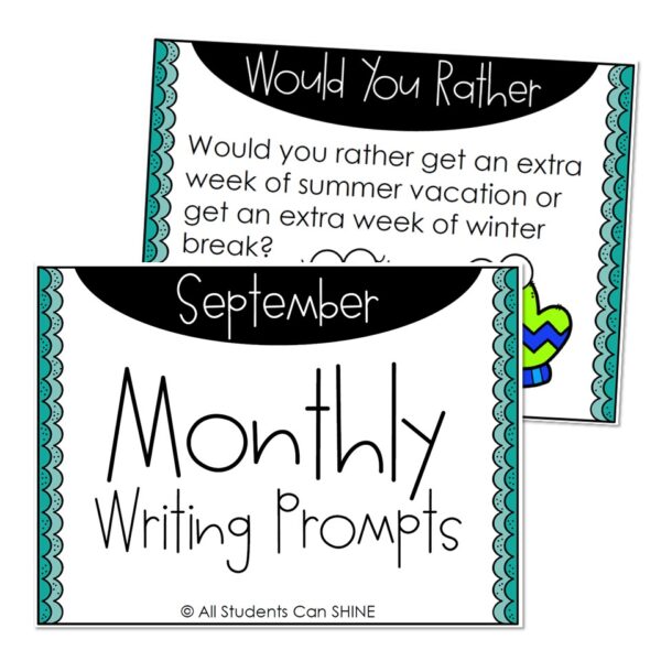 Writing Prompts - September - Lucky Little Learners