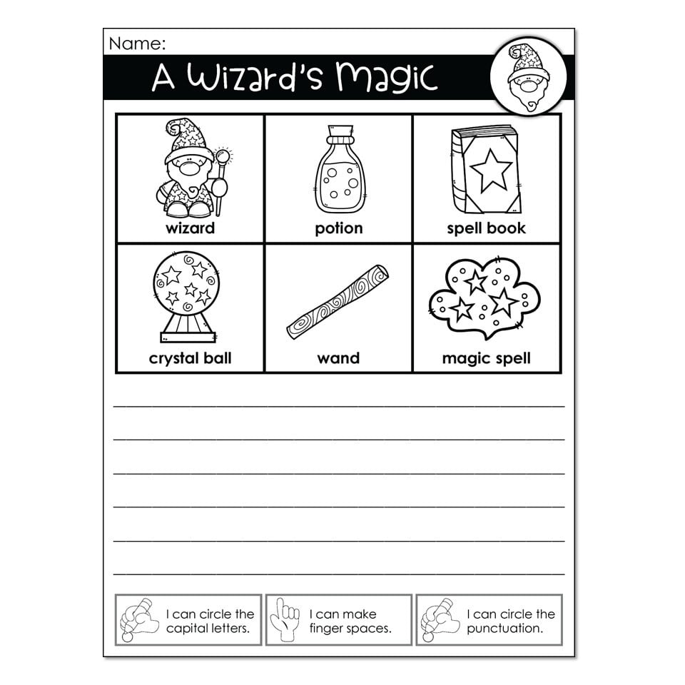 Writing with Word Lists - A Wizard's Magic - Lucky Little Learners