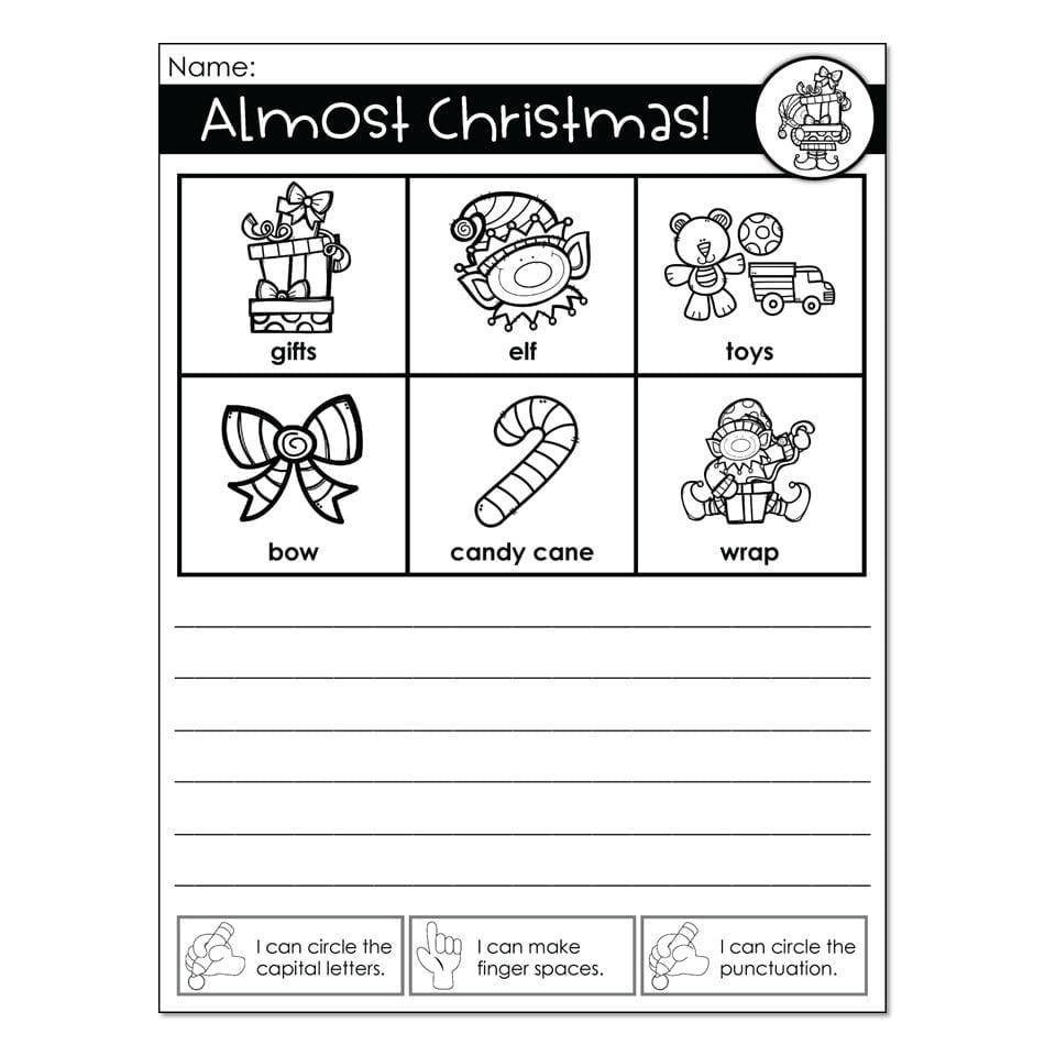 Writing with Word Lists - Almost Christmas - Lucky Little Learners