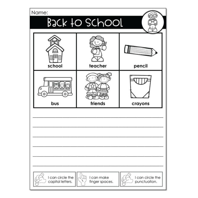 Writing with Word Lists - Back to School - Lucky Little Learners