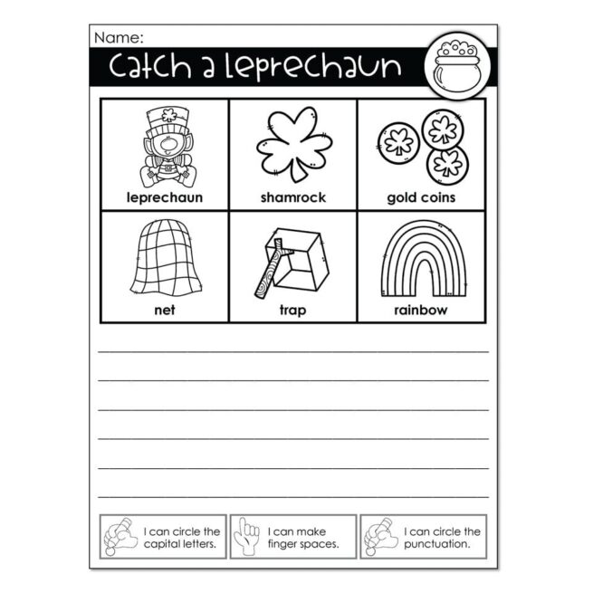 Writing with Word Lists - Catch a Leprechaun - Lucky Little Learners