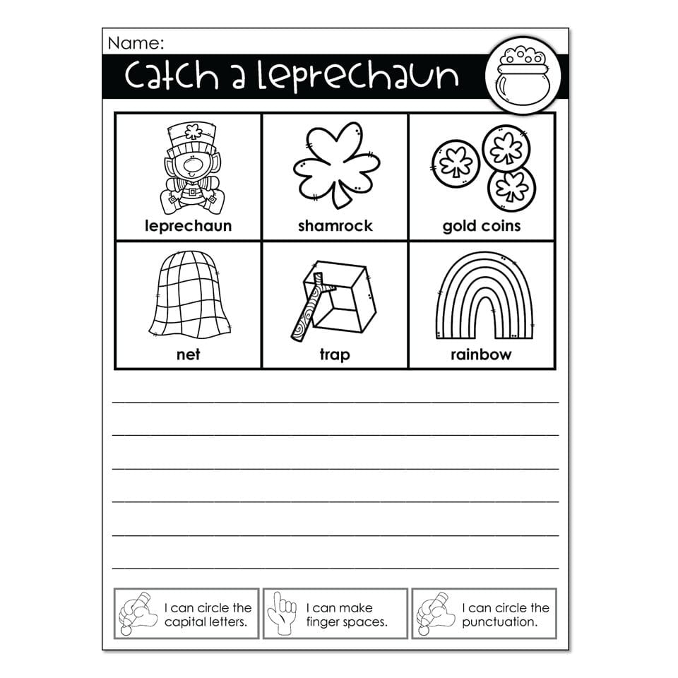 Writing with Word Lists - Catch a Leprechaun - Lucky Little Learners