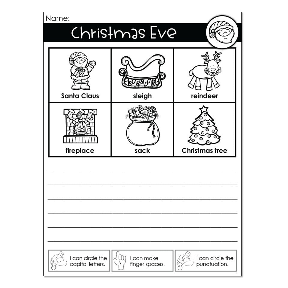 Writing with Word Lists - Christmas Eve - Lucky Little Learners