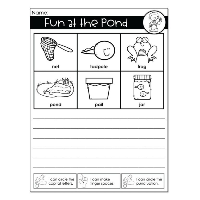 Writing with Word Lists - Fun at the Pond - Lucky Little Learners
