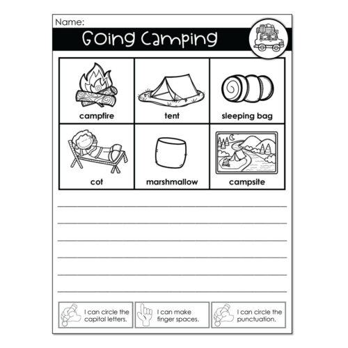 Writing with Word Lists - Going Camping - Lucky Little Learners