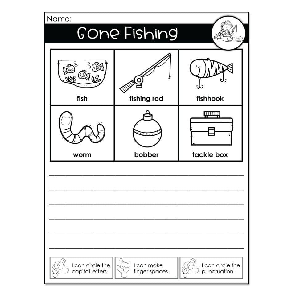 Writing with Word Lists - Gone Fishing - Lucky Little Learners