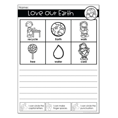 Writing with Word Lists - Love Our Earth - Lucky Little Learners
