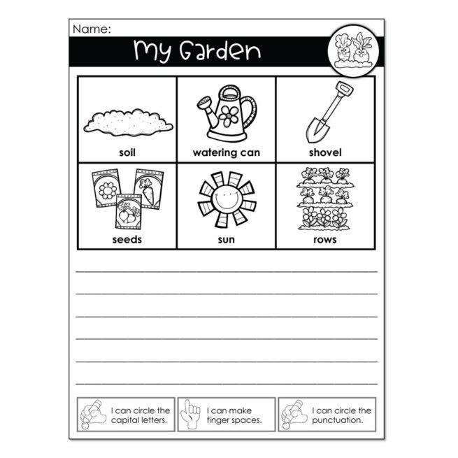 Writing with Word Lists - My Garden - Lucky Little Learners