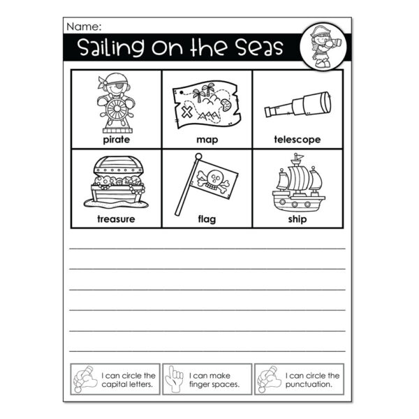 Writing with Word Lists - Sailing on the Seas - Lucky Little Learners