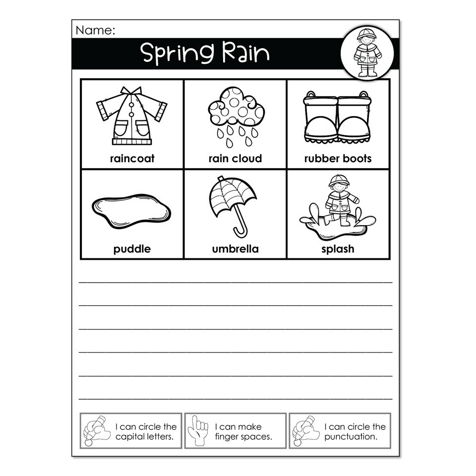 Writing with Word Lists - Spring Rain - Lucky Little Learners