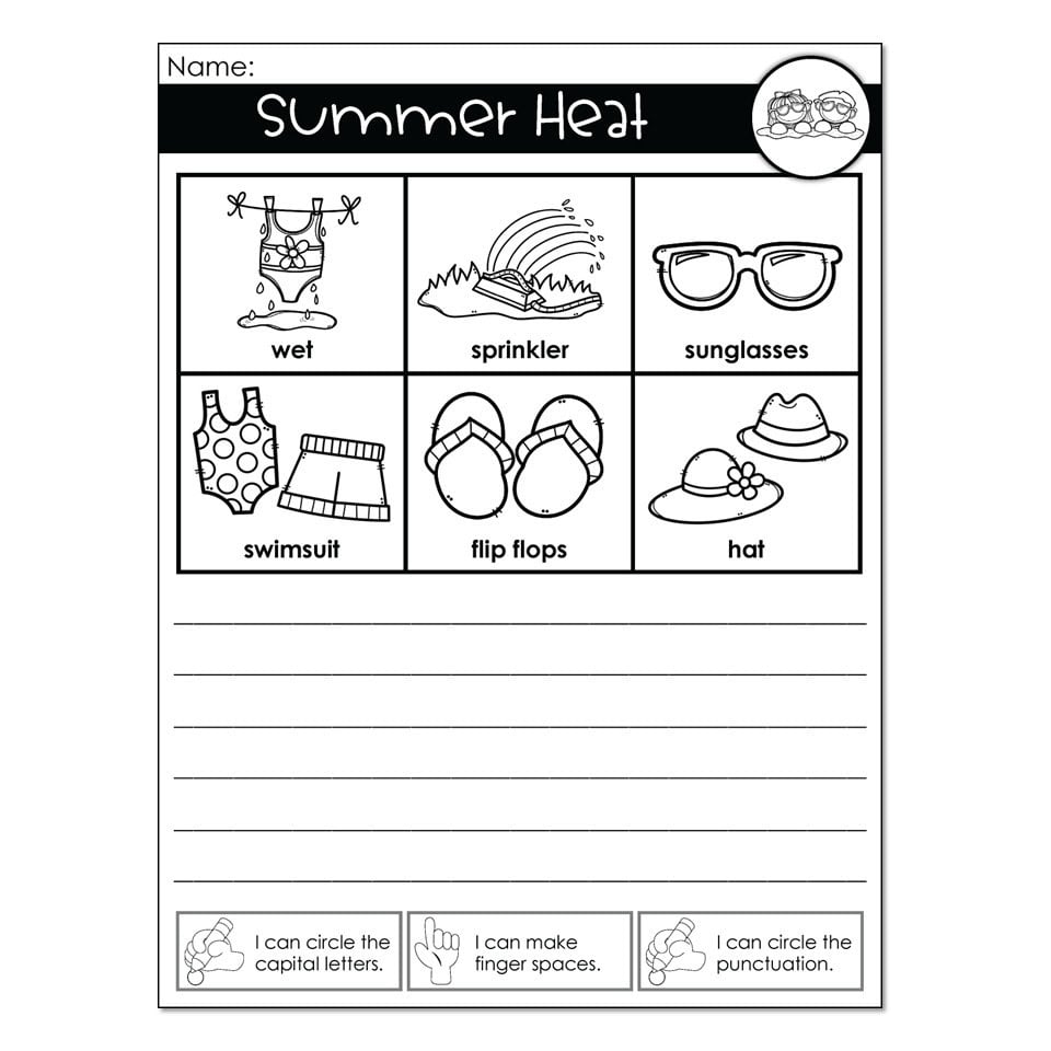 Writing with Word Lists - Summer Heat - Lucky Little Learners