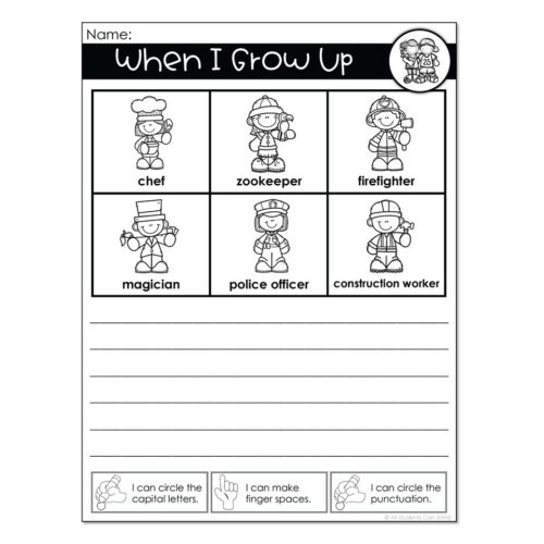 Writing with Word Lists - When I Grow Up - Lucky Little Learners