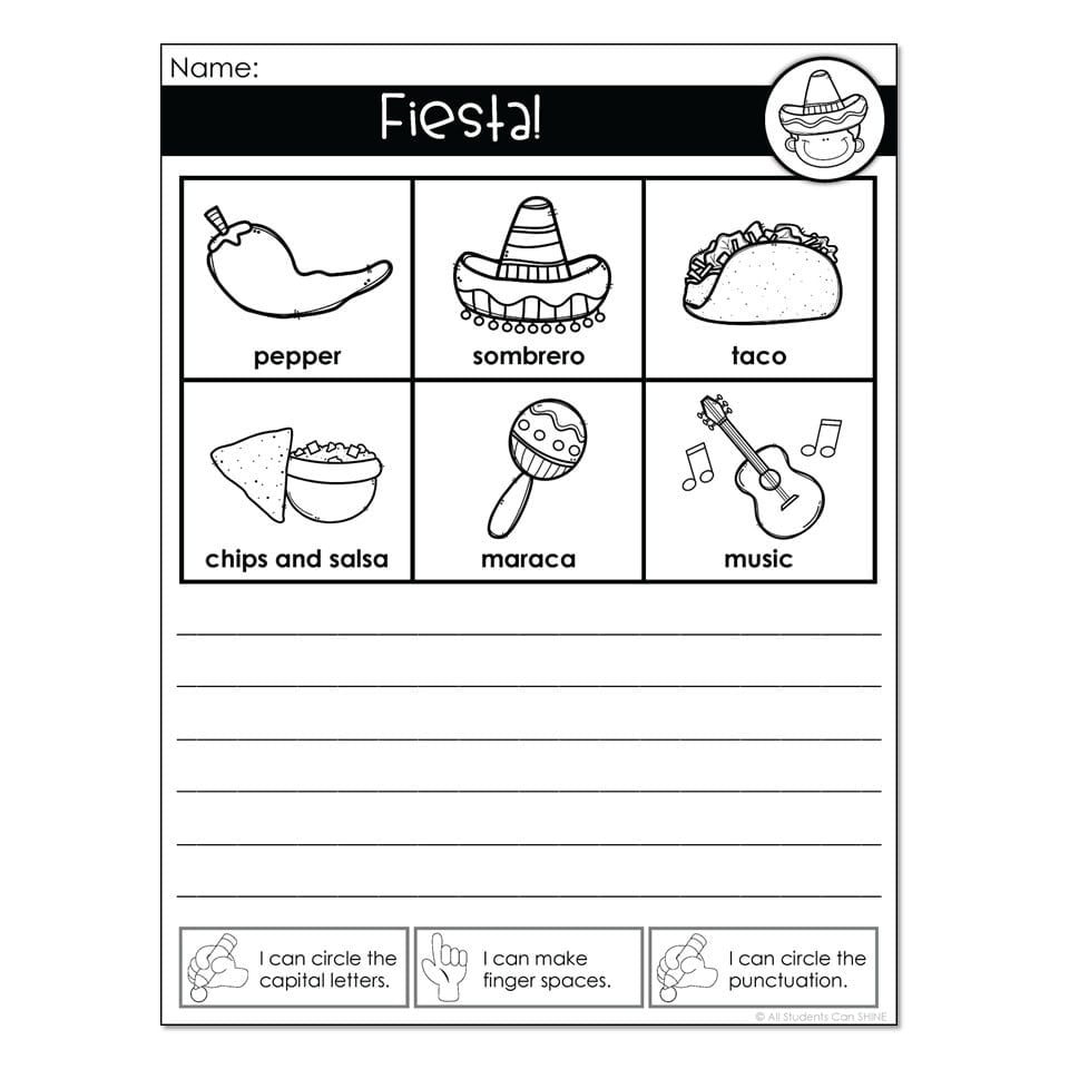 Writing with Word Lists - Fiesta - Lucky Little Learners
