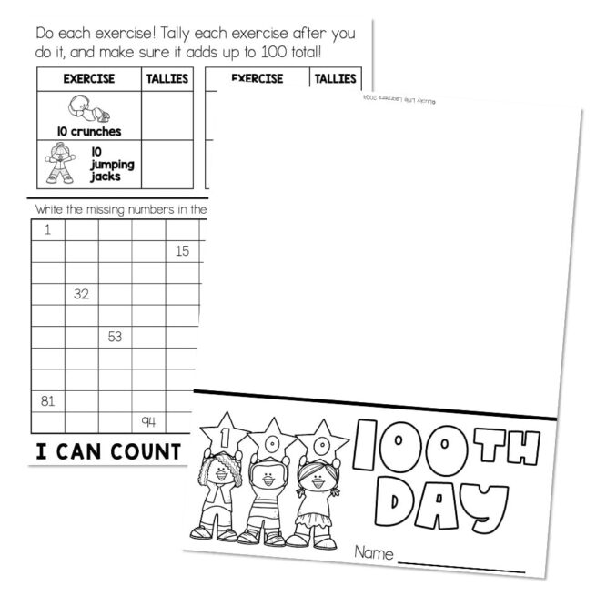 100th Day Activities - 100th Day Flipbook - Lucky Little Learners