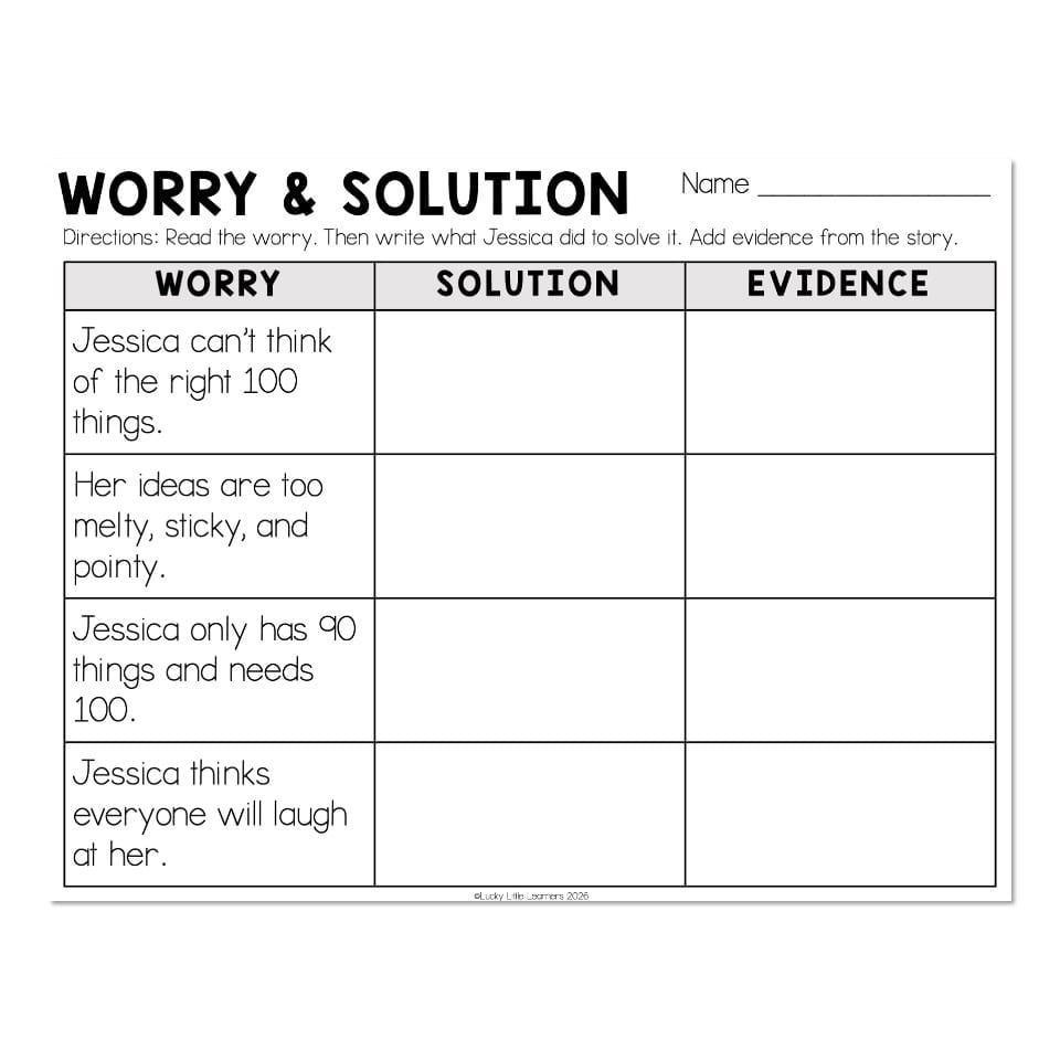 100th Day of School Activities - 100th Day of School Worries - Book ...