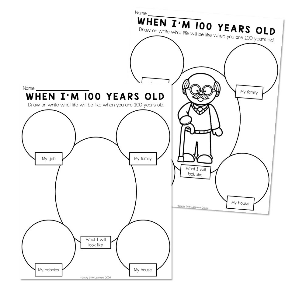 100th Day of School Activities - Writing - When I'm 100 Years Old ...