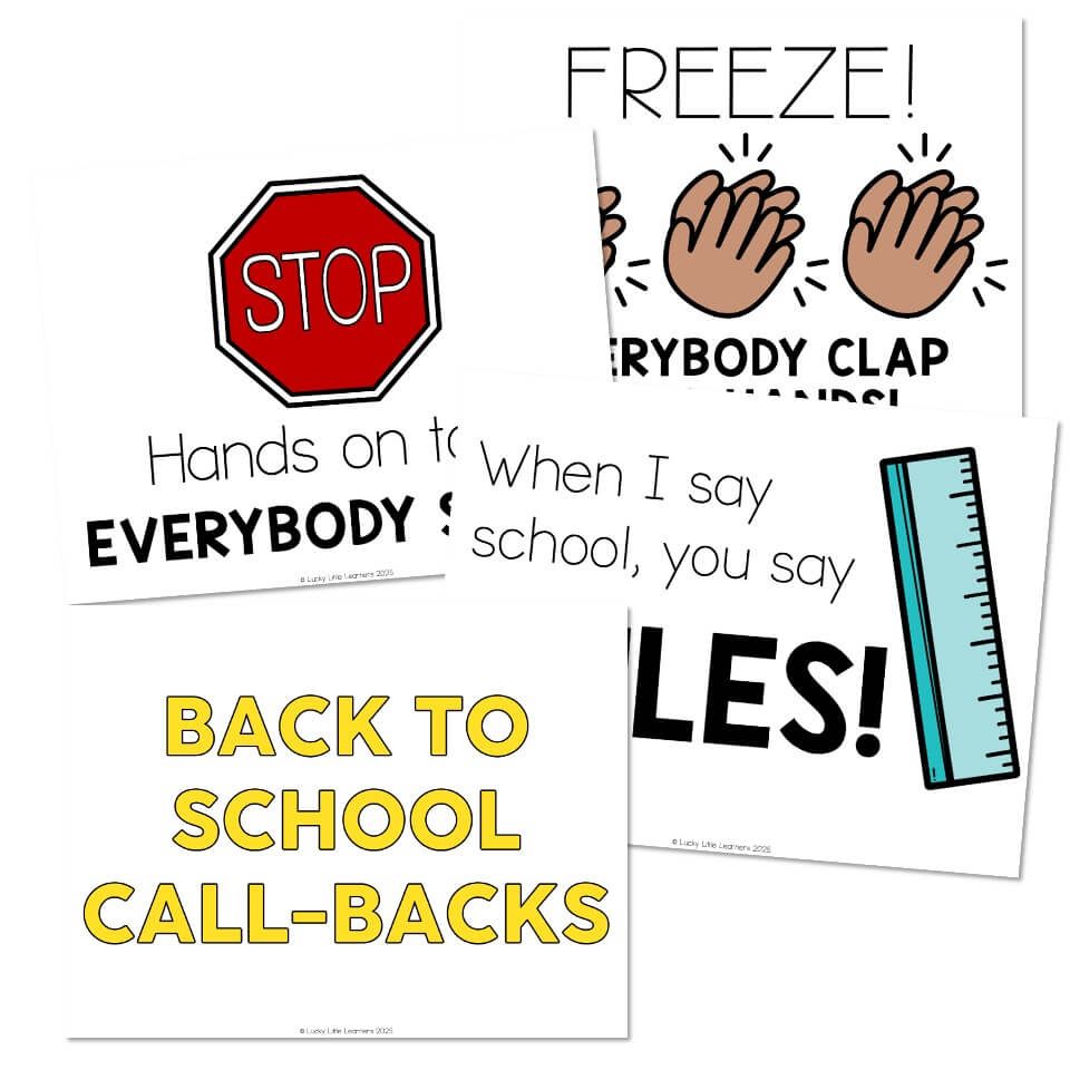 Back to School Call-Backs Attention Getters - Full Page - Lucky Little ...